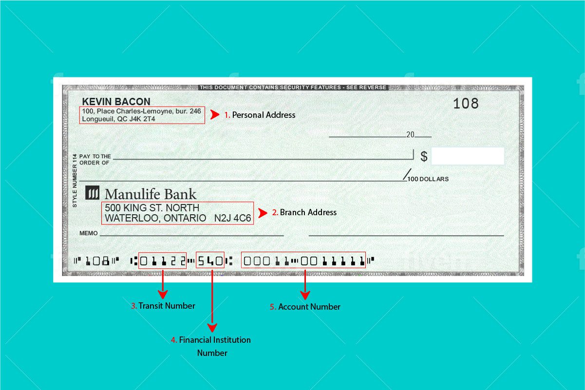 How To Find And Read Your Manulife Bank Sample Cheque