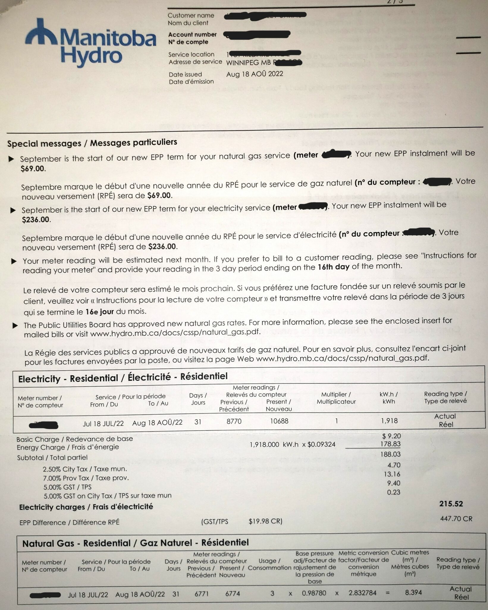 Your Manitoba Hydro Bill: How to Read, Understand and Pay It