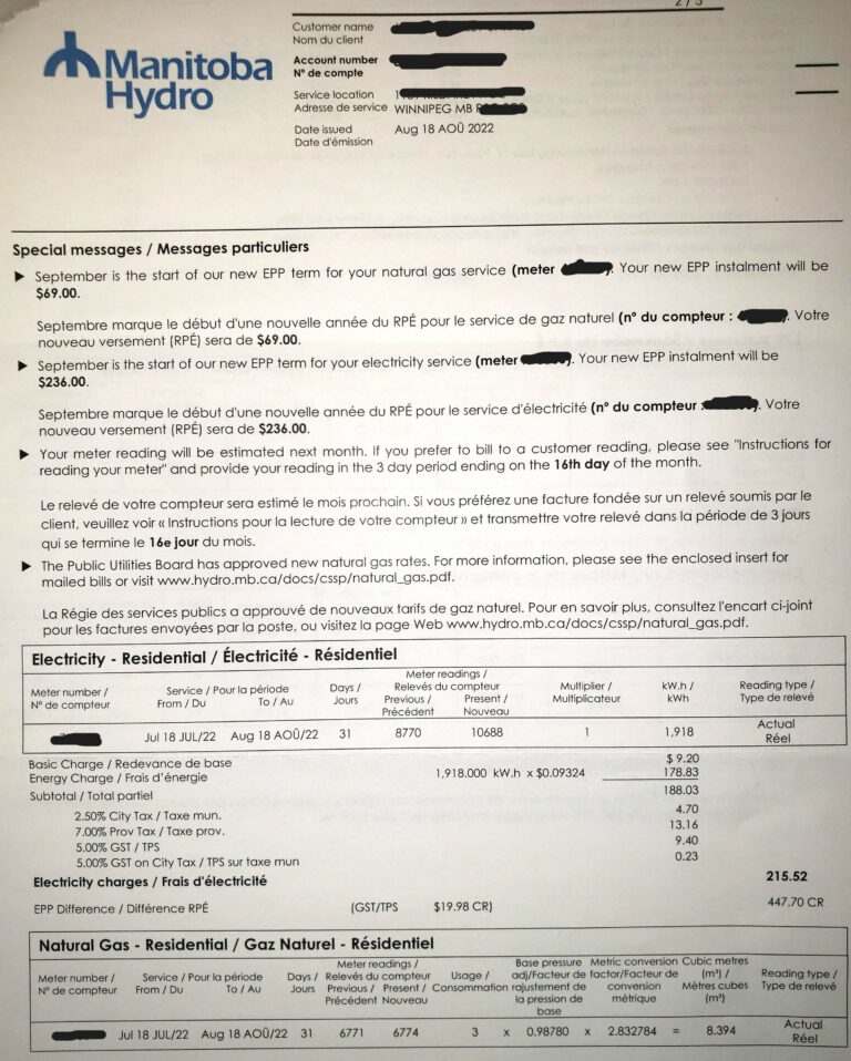 Your Manitoba Hydro Bill: How to Read, Understand and Pay It