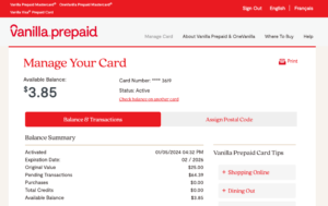 How to check your Vanilla Visa balance in Canada?